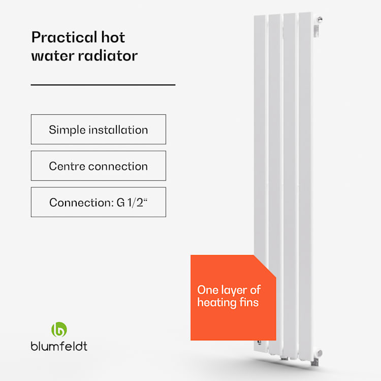 blumfeldt Ontario 30 x 120 radiator | 1/2" | hot water 30 x 120 cm ...