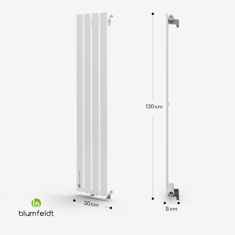 blumfeldt Ontario 30 x 120 | Heizkörper | 1/2" | Warmwasser 30 x 120 cm ...