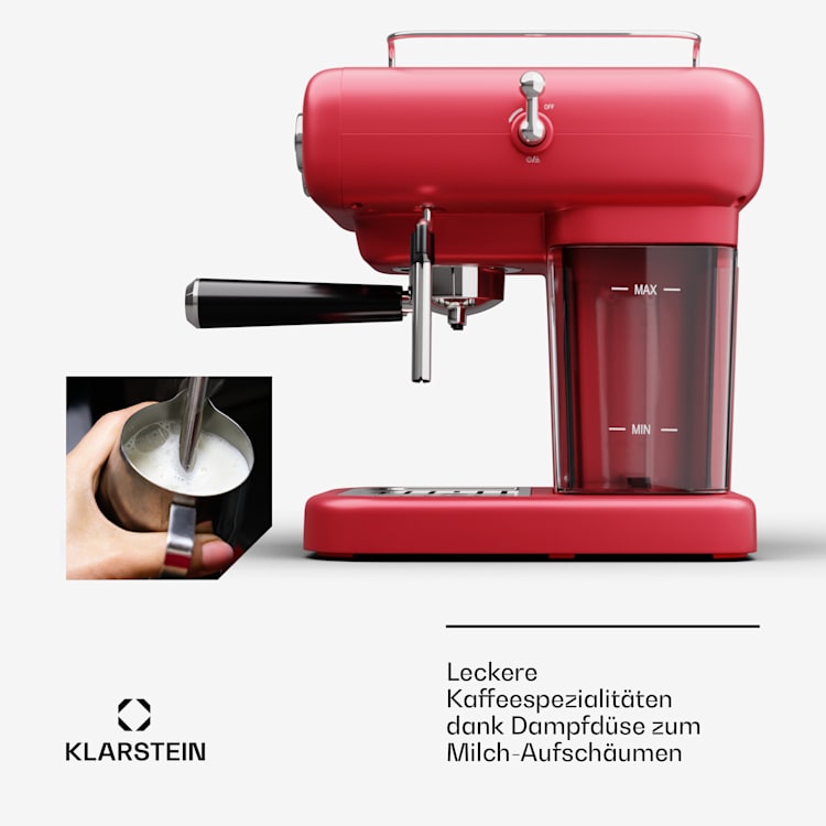 Klarstein Espressionata Evo | Espressomaschine | 19 bar Rot