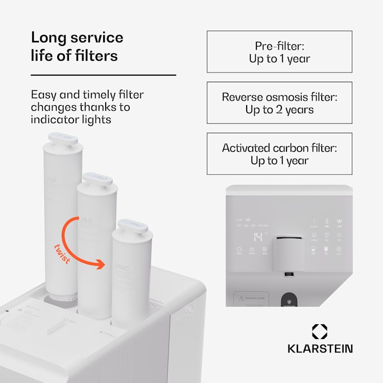 Klarstein AquaFina 6 L water purifier 5-stage filtration 6 temperatures ...