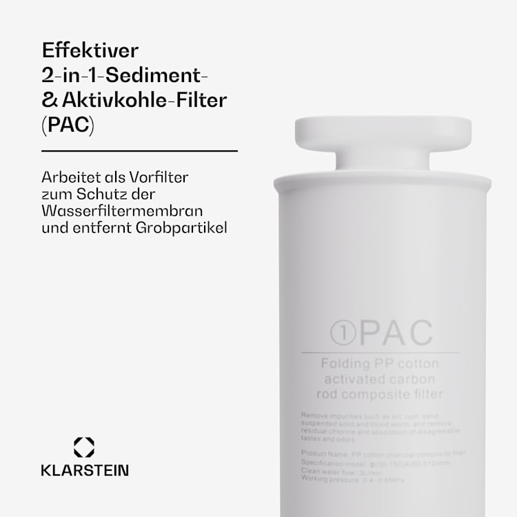 Klarstein AquaFina PAC Filter 2-in-1 Filtersystem Wasseraufbereitung