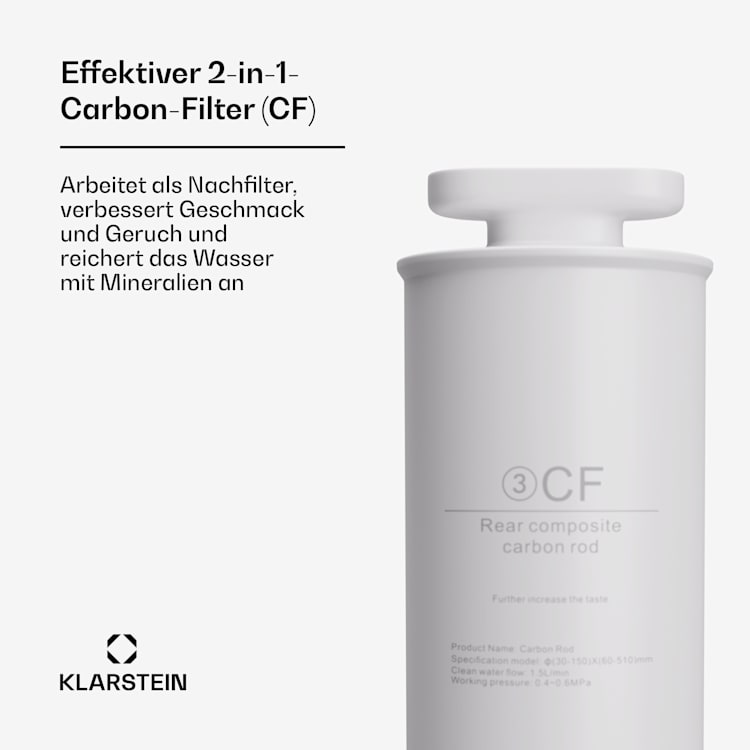 Klarstein AquaFina CF Filter 2-in-1 Filtersystem Wasseraufbereitung
