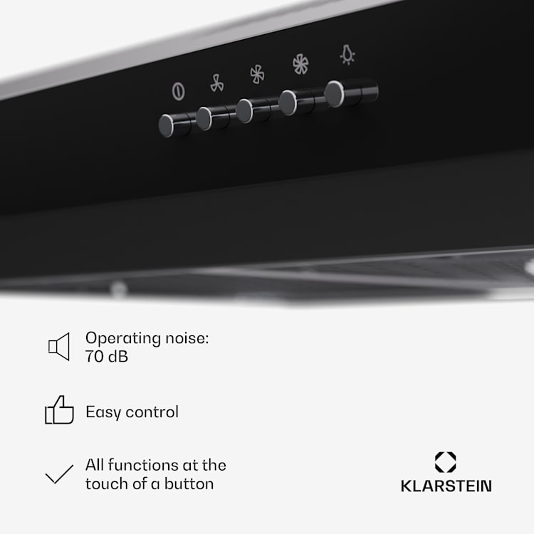 Klarstein Contempo 90 | Digestor | Podskrinkový | 90 cm 90 cm | Čierna