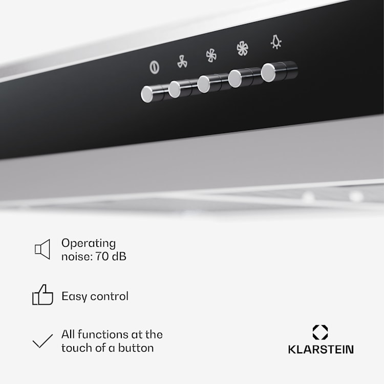 Klarstein Contempo 90 | Dunstabzugshaube | Unterbau | 90 cm 90 cm | Ezüst