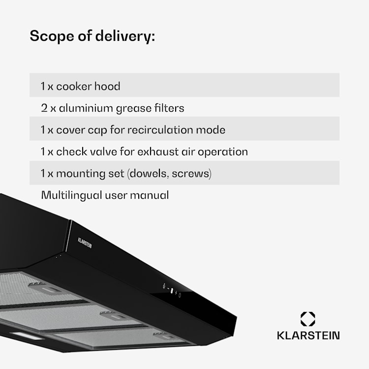 Contempo Neo afzuigkap voor onderbouw 90 cm 175 m³/h led