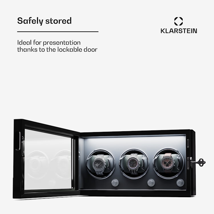 Klarstein Sarthe 3 | watch winder | 3 watches | 4 modes | lock 3 ...