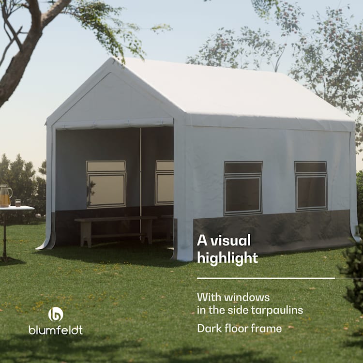 Party Haven tent 400x296x280 cm weatherproof fabric steel frame easy ...