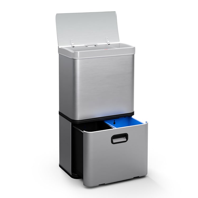 Klarstein touchless sensor bin 56L stainless steel soft-close LED