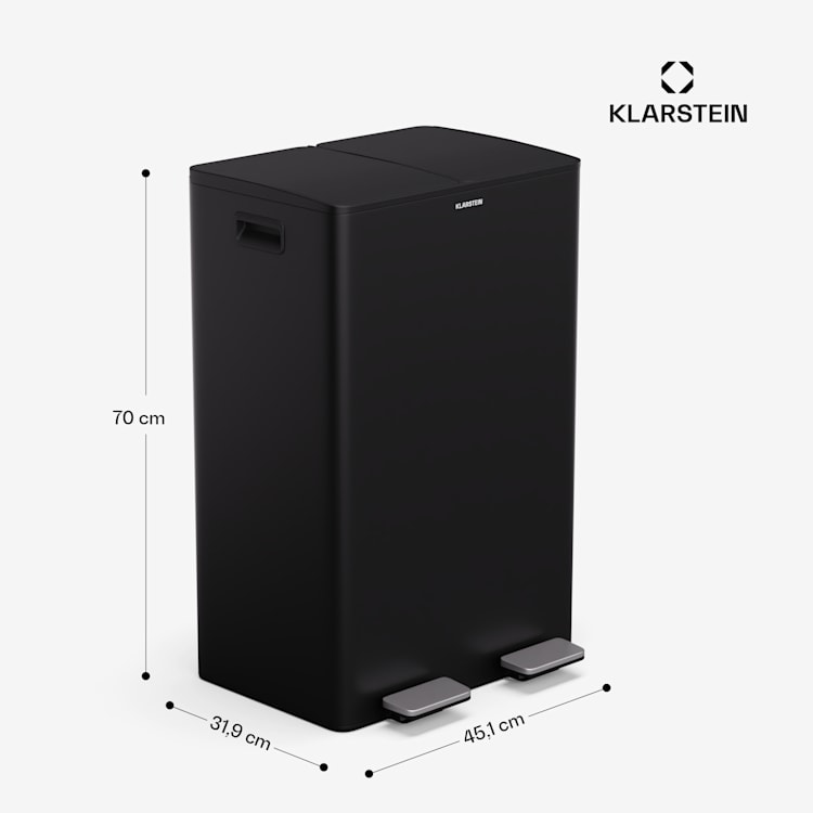 Klarstein EcoVista trash can 60 litres + 3L compost bin soft-close 60 ...