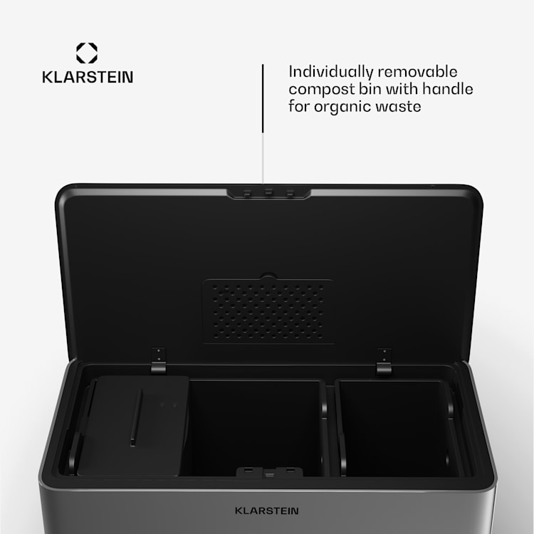 Klarstein Yuma | waste bin | 40 L | stainless steel 40 Ltr | Stainless ...