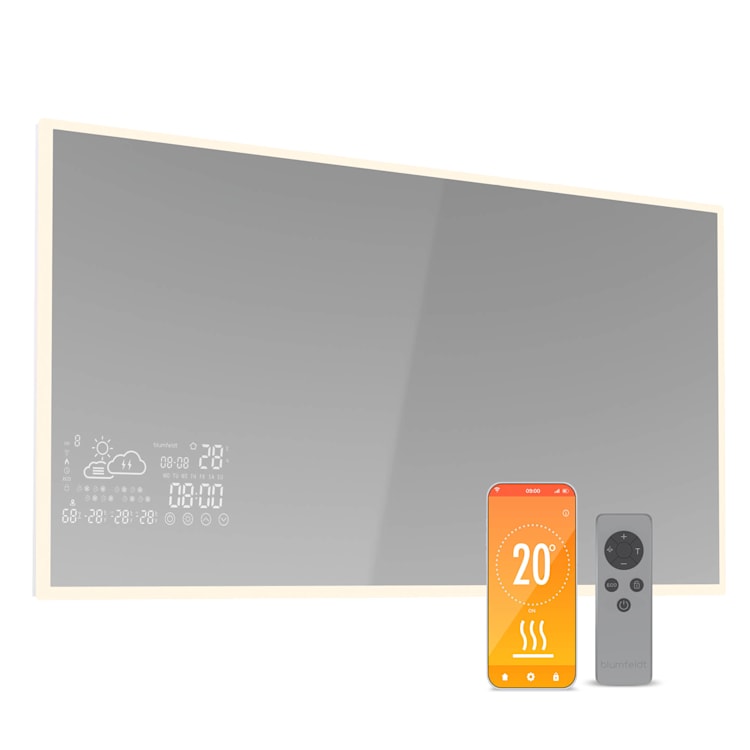 Blumfeldt radiateur infrarouge | Smart Mirror | 600 W 120 x 60 cm | Noir
