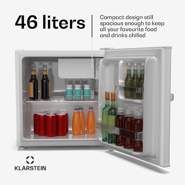Klarstein Irene Mini fridge | retro | 46L | 37 dB quiet | white White