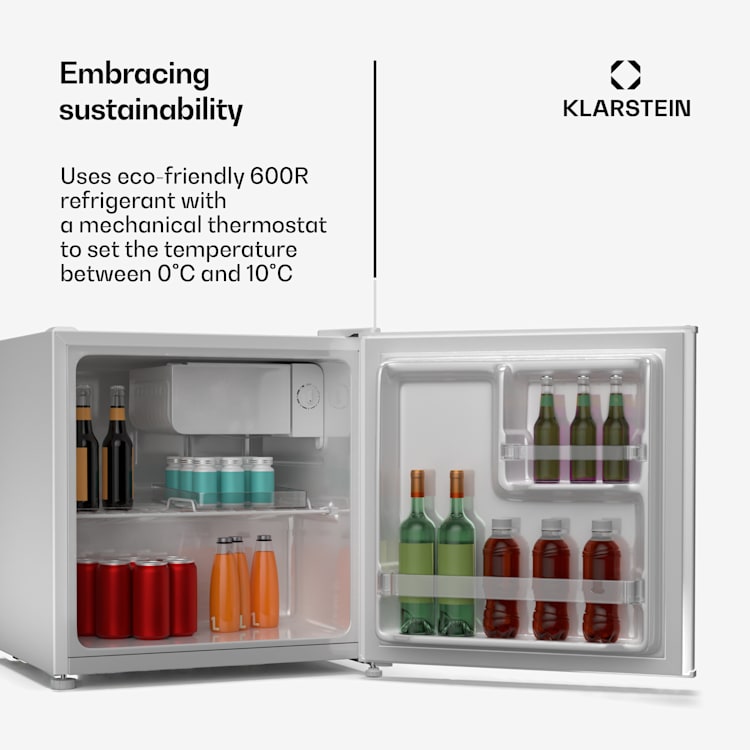 Klarstein Irene Mini fridge | retro | 46L | 37 dB quiet | white White