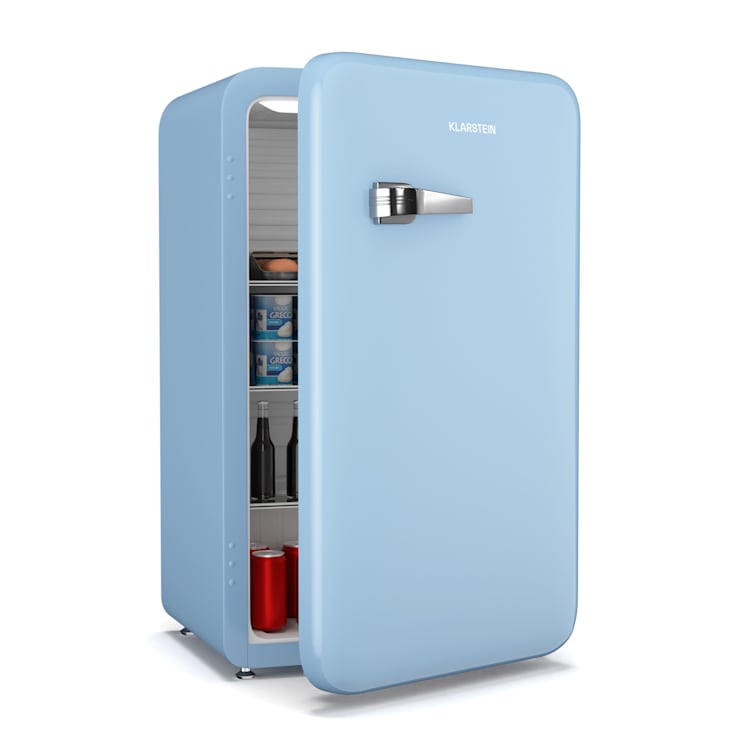 Klarstein Audrey Evo mini fridge | 90L | retro | blue 90 Ltr | Blue