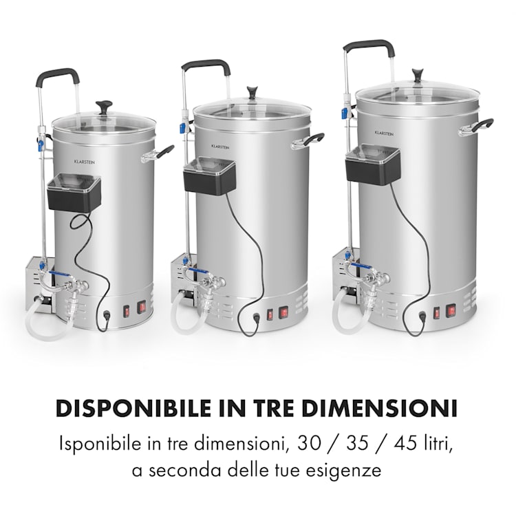 Klarstein Brauheld Pro paiolo di ammostamento 2500W 30L 30-100°C pompa ...