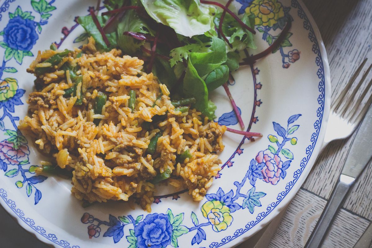 Lubia Polo Recipe: Persian Rice with Lamb and Green Beans | Supal Desai