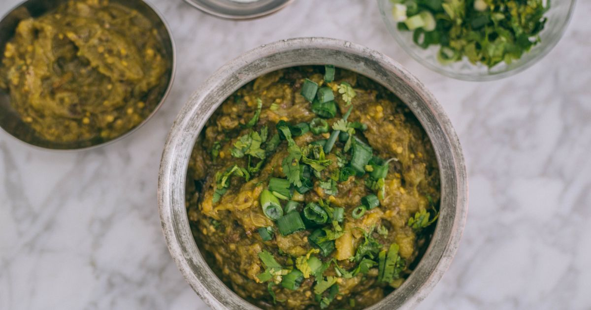 Baingan Bharta Recipe: Indian Spiced Roasted Eggplant Mash | Supal Desai