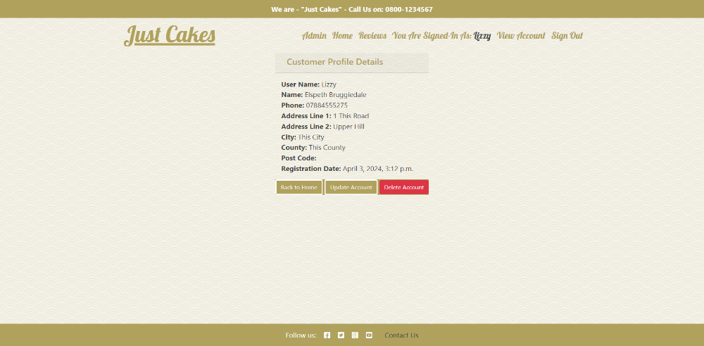 GitHub - CheyenneMDavid/Just-Cakes