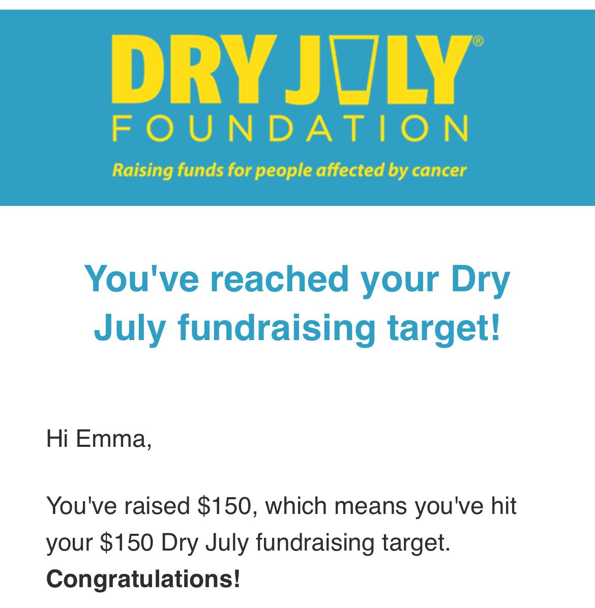 Support Emma Whiting this Dry July and make a donation.
