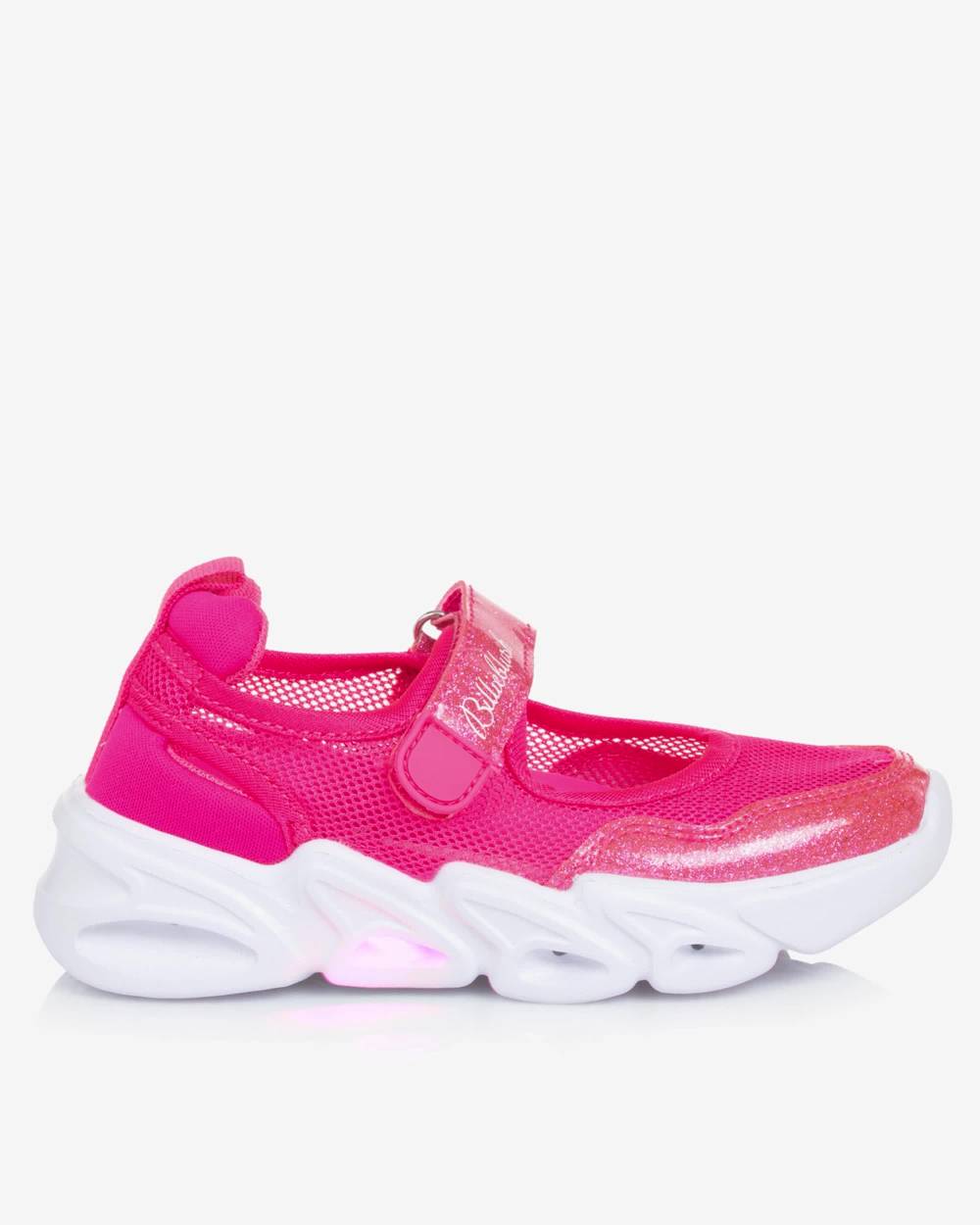 Billieblush - Girls Pink Mesh Light-Up Trainers | Childrensalon