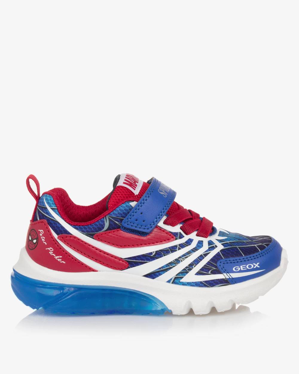 Geox - Boys Blue & Red Light-Up Marvel Trainers | Childrensalon