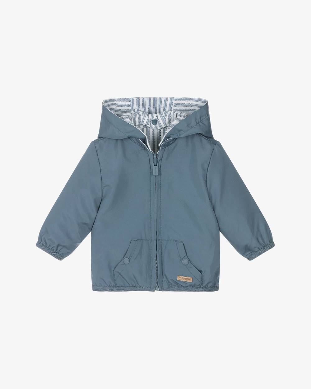 Mayoral Newborn - Baby Boys Blue Reversible Jacket | Childrensalon