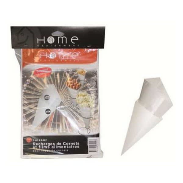 Cornets frites x25 + 100 sachets - Livraison rapide