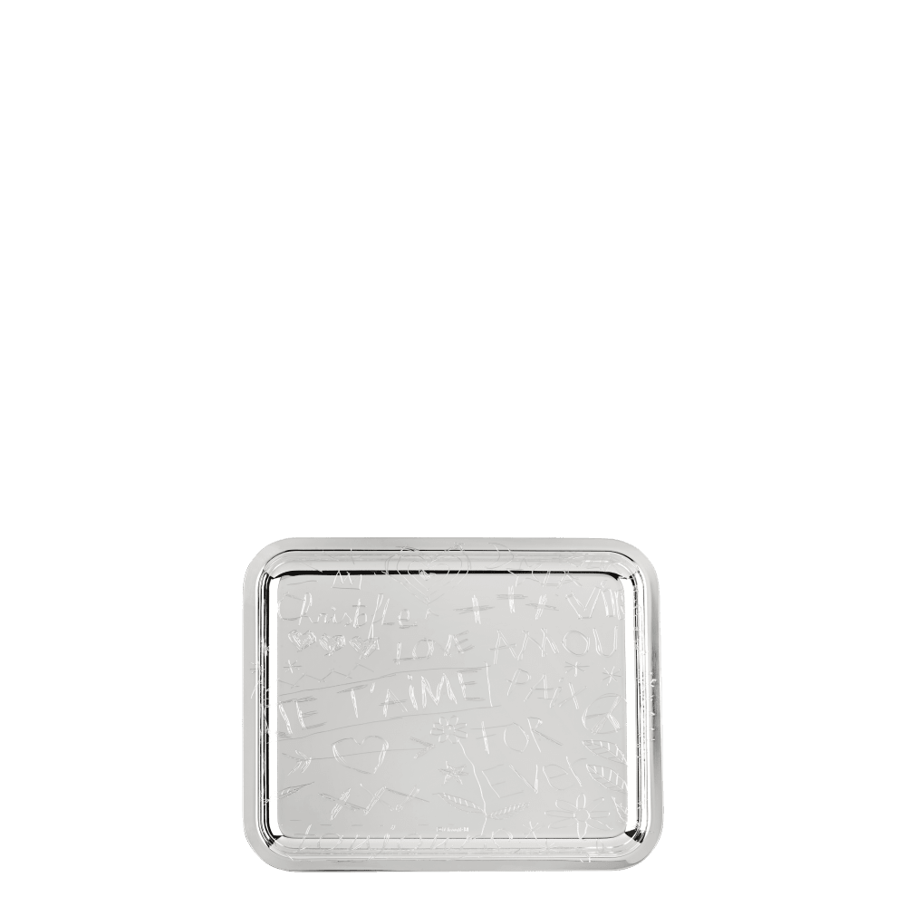 Silver-Plated Rectangular Tray - 20 x 16 cm Graffiti - Christofle