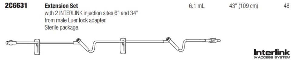 Baxter 2C6631 - INTERLINK SYSTEM EXTENSION SET., 1 CS/CS - CIA Medical