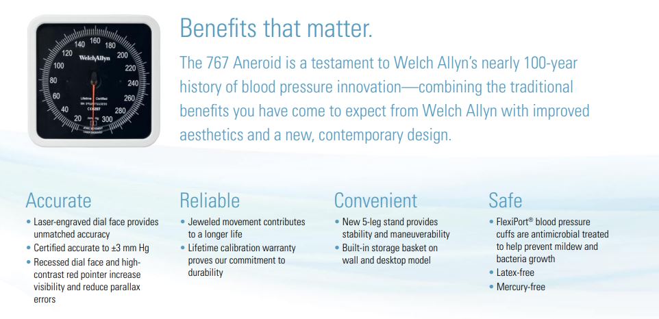 Welch-Allyn 7670-01 - Sphygmomanometer Wall Aneroid Adult Cuff Ea - CIA ...