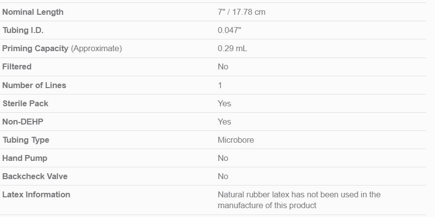 Hospira 12517-01 - SET, MICROCLAVE, SMALLBORE, EXT, CLEAR, SE, 50/CS ...