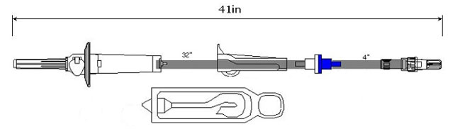 ICU Medical B3065 - 41" 15 Drop IV Secondary Set w/Hanger, Non-DEHP ...