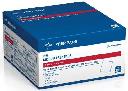 Medline MDS090735 - PAD, PREP, ALCOHOL, STERILE, MEDIUM, 2-PLY, 200 EA ...