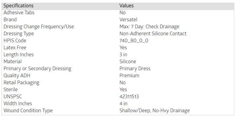 Medline MSC1734EP - DRESSING, CONTACT LAYER, VERSATEL, 3X4, 10 EA/BX, 5 ...