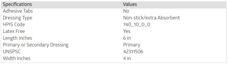 Medline NONEX0046 - DRESSING, WOUND, SORBEX, 4"X6", FULL, ST, LF, 10 EA ...