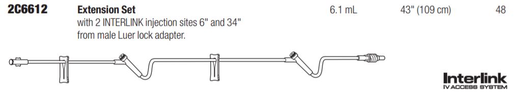 Baxter 2C6612 - Interlink Extension Set 43" 48/Ca - CIA Medical