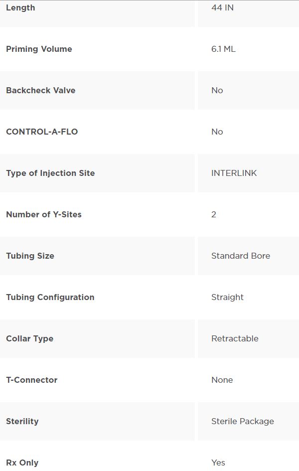 Baxter 2C6631 - INTERLINK SYSTEM EXTENSION SET., 1 CS/CS - CIA Medical