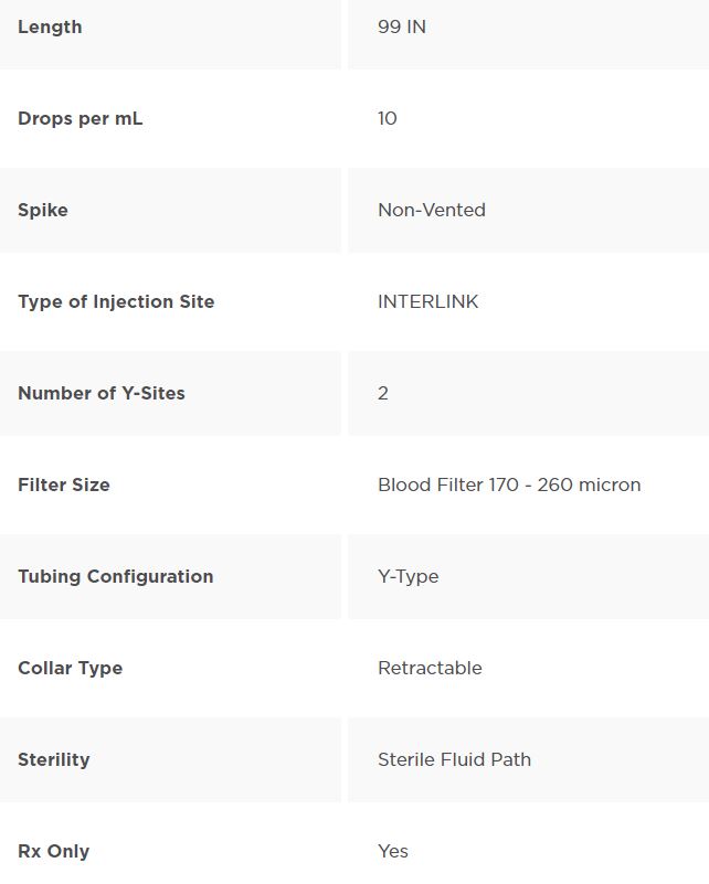 Baxter 2C6723 - Interlink Y Blood Solution Set w/Pump Ea, 48 EA/CA ...