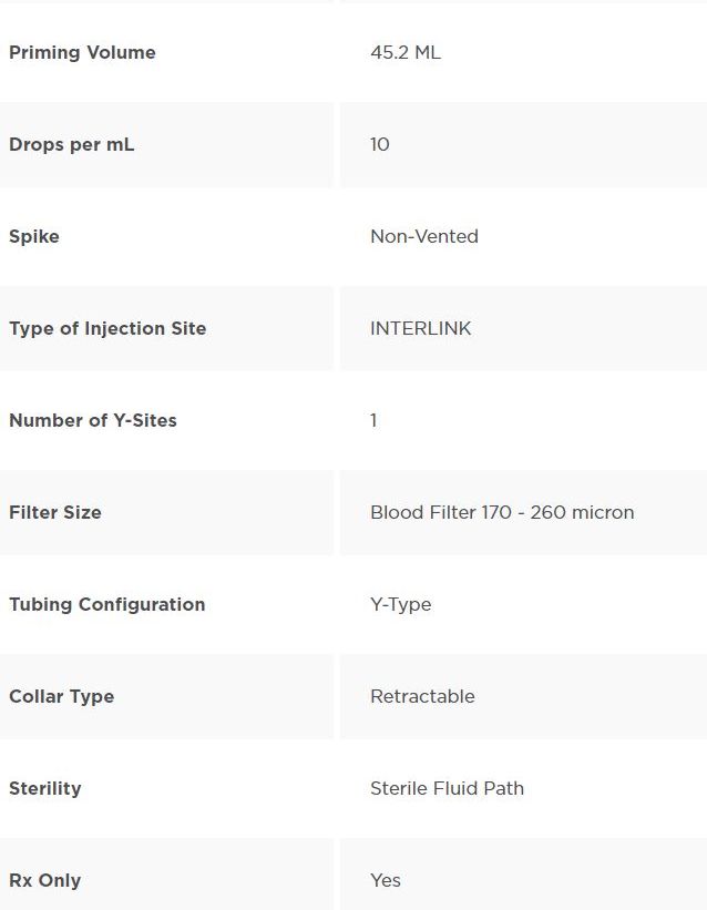 Baxter 2C6750H - SET, SUCTION, INTERLINK, BLOOD, SOLUTION, TYP, 48 PER ...
