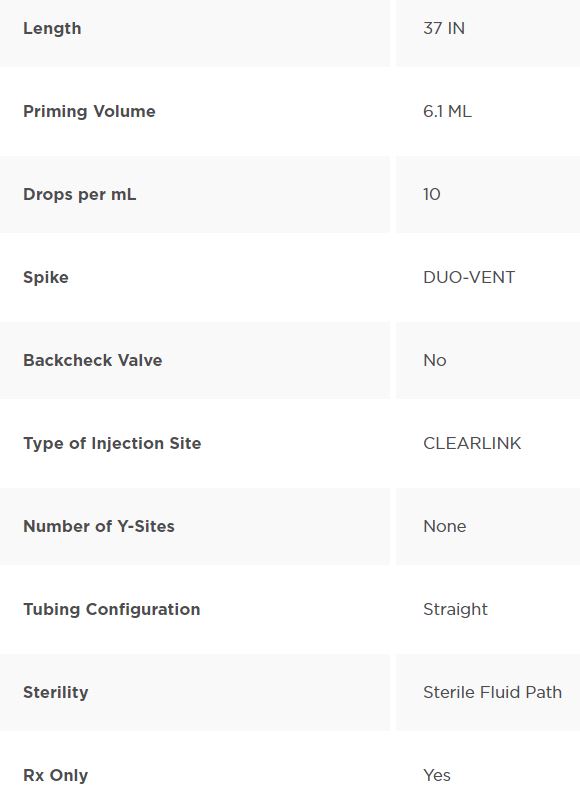Baxter 2C7462 - SECONDARY MED SET, LUERLOCK, EACH - CIA Medical
