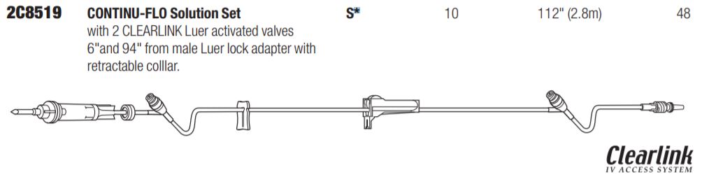Baxter 2C8519 - Prim Set Cont Flow Pvc 2 INJSITE 48/CA - CIA Medical