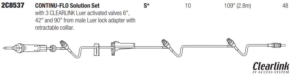 Baxter 2C8537 - IV Solution Set Continu-Flo 10 Drops/mL 109" Male LL ...