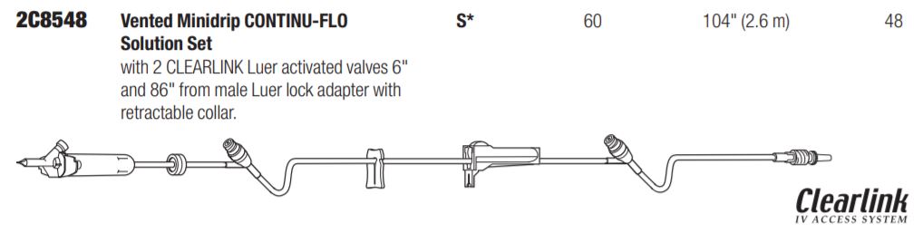 Baxter 2C8548 - Minidrip Sol Set Continu-Flo 48" Vented 48/Ca - CIA Medical