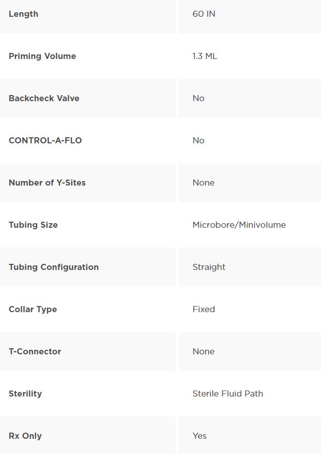 Baxter 2C9219 - IV Anesthesia Set 60' Ea, 60 EA/CA - CIA Medical