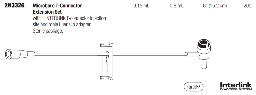 Baxter 2N3326 - SET, INTERLINK T-CON EXT / MICRO-BORE W/MLS, 1 SET ...