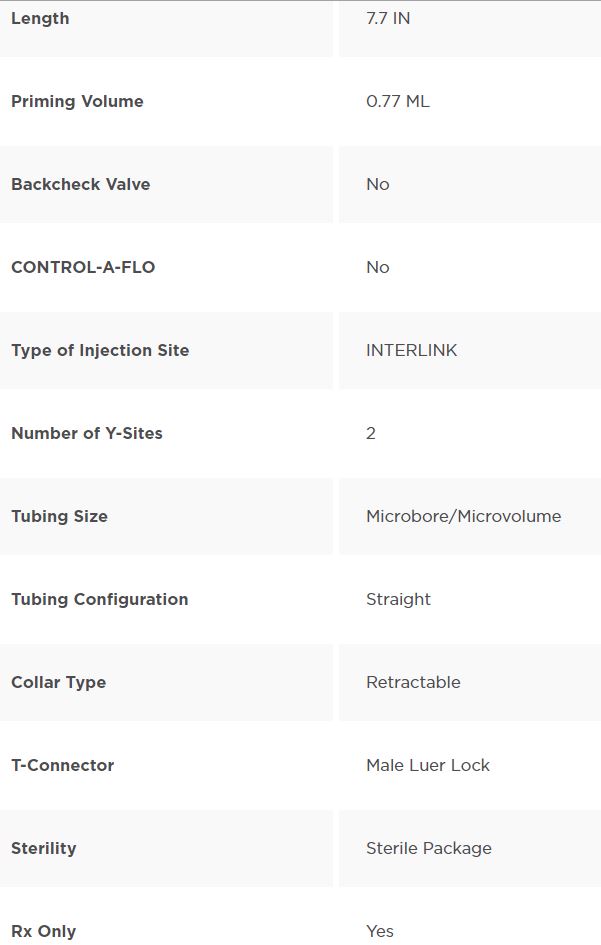 Baxter 2N3343 - SET IV EXTENSION 6INL INJECTION PORT LUER LOCK/SLIP ...