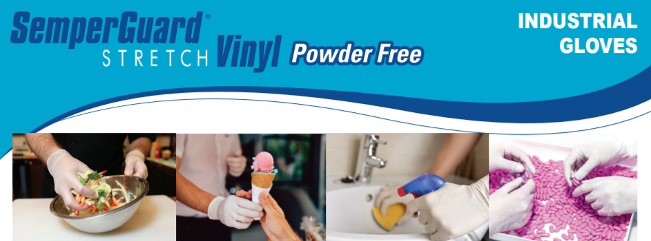 Sempermed SGSVF104 - SemperGuard Stretch Vinyl - Powder-Free, Multi-purpose, Smooth Gloves ...