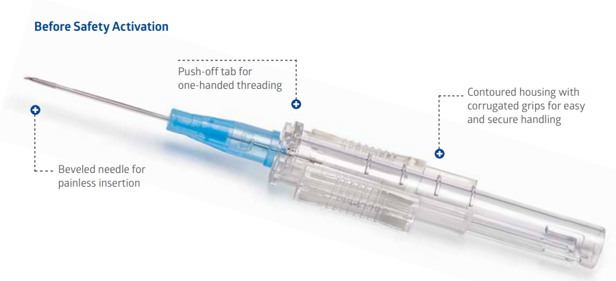 Medline DYNSCS24340 - Suresite Slide-Style Peripheral IV Catheter, 24G ...