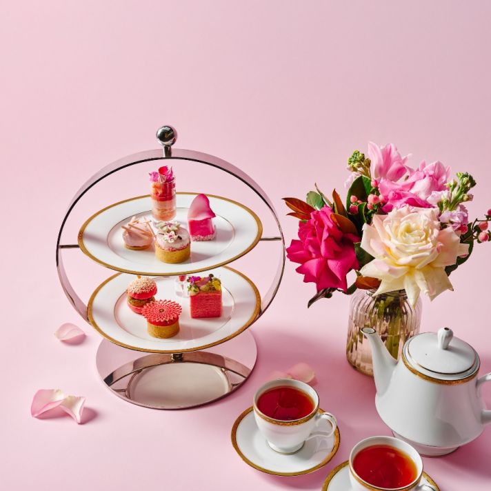 pink high tea set