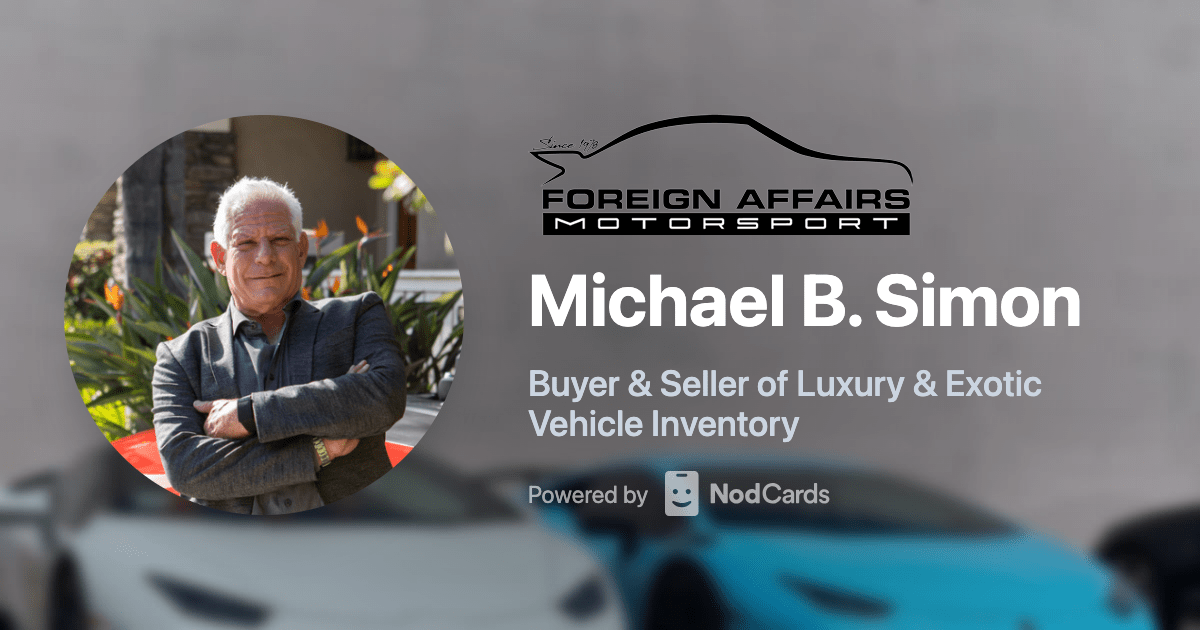 Michael B. Simon | Buyer & Seller of Luxury & Exotic Inventory | Click ...